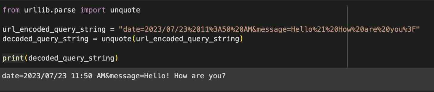 How To URL Decode A Query String In Python Code2care